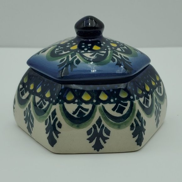 Polish Pottery | Accents | Polish Pottery Trinket Box Hexagon Ring Box ...